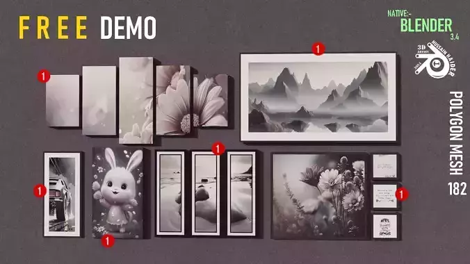 Frame Demo Free free VR / AR / low-poly 3D model | CGTrader