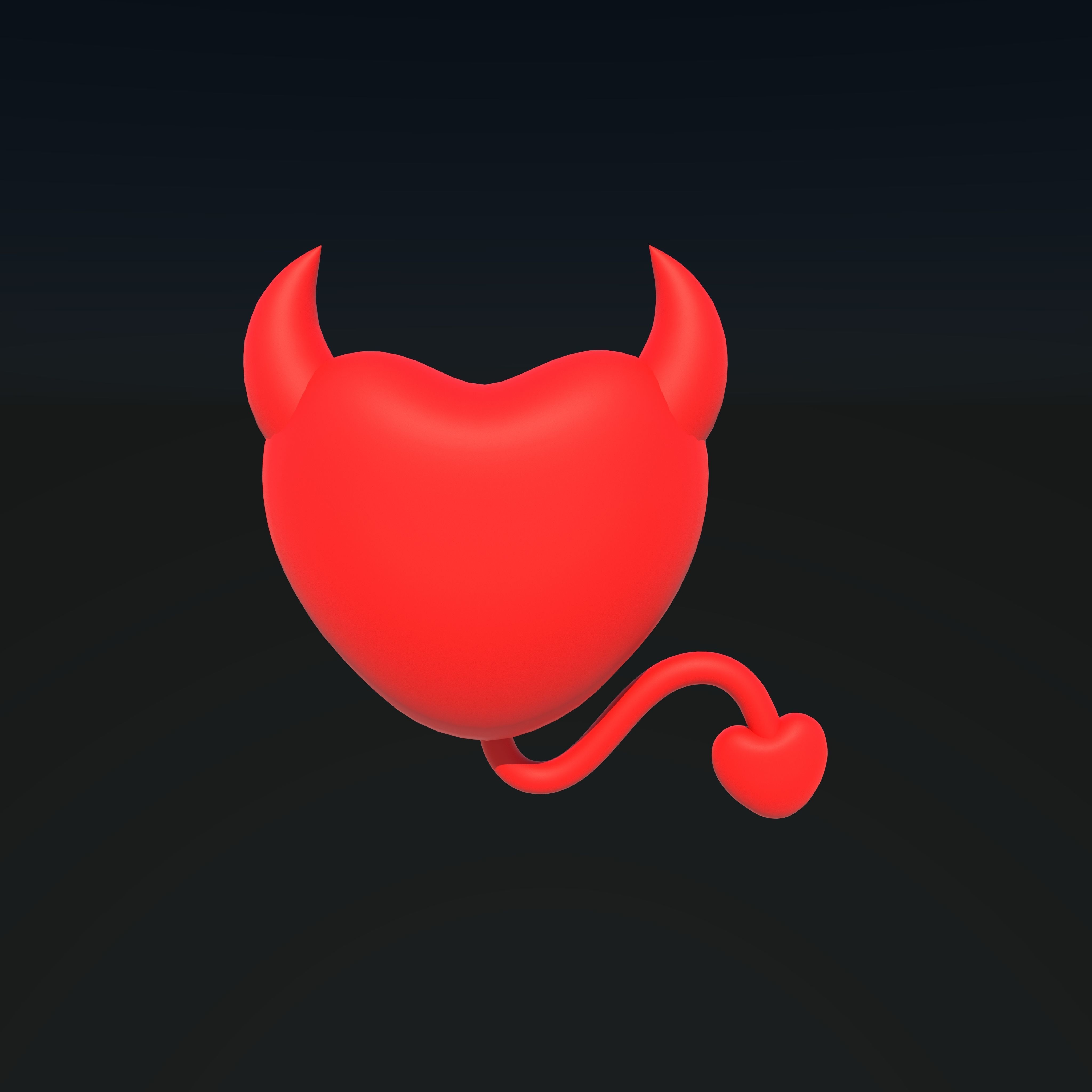 devil heart icon 3D model animated | CGTrader