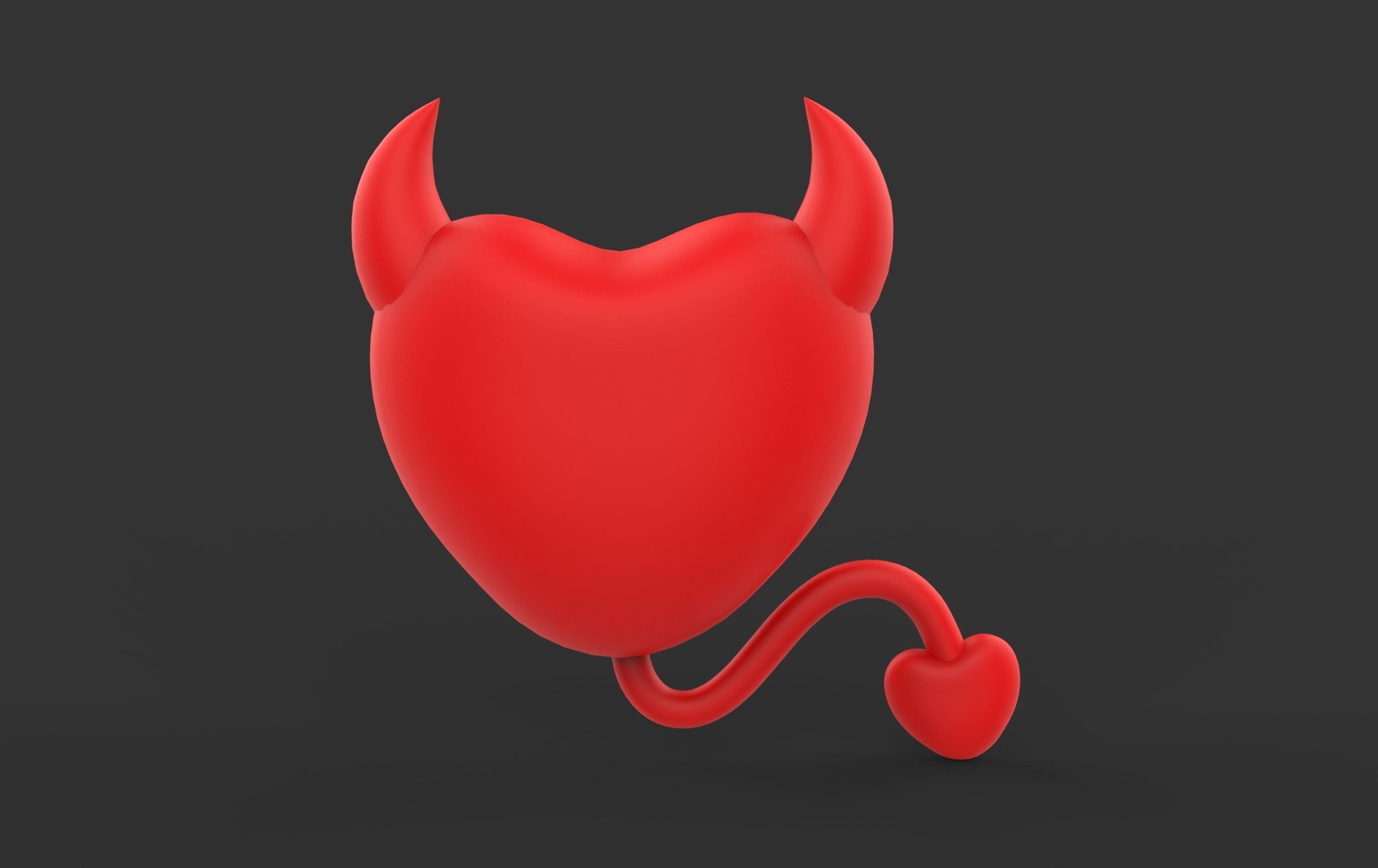devil heart icon 3D model animated | CGTrader
