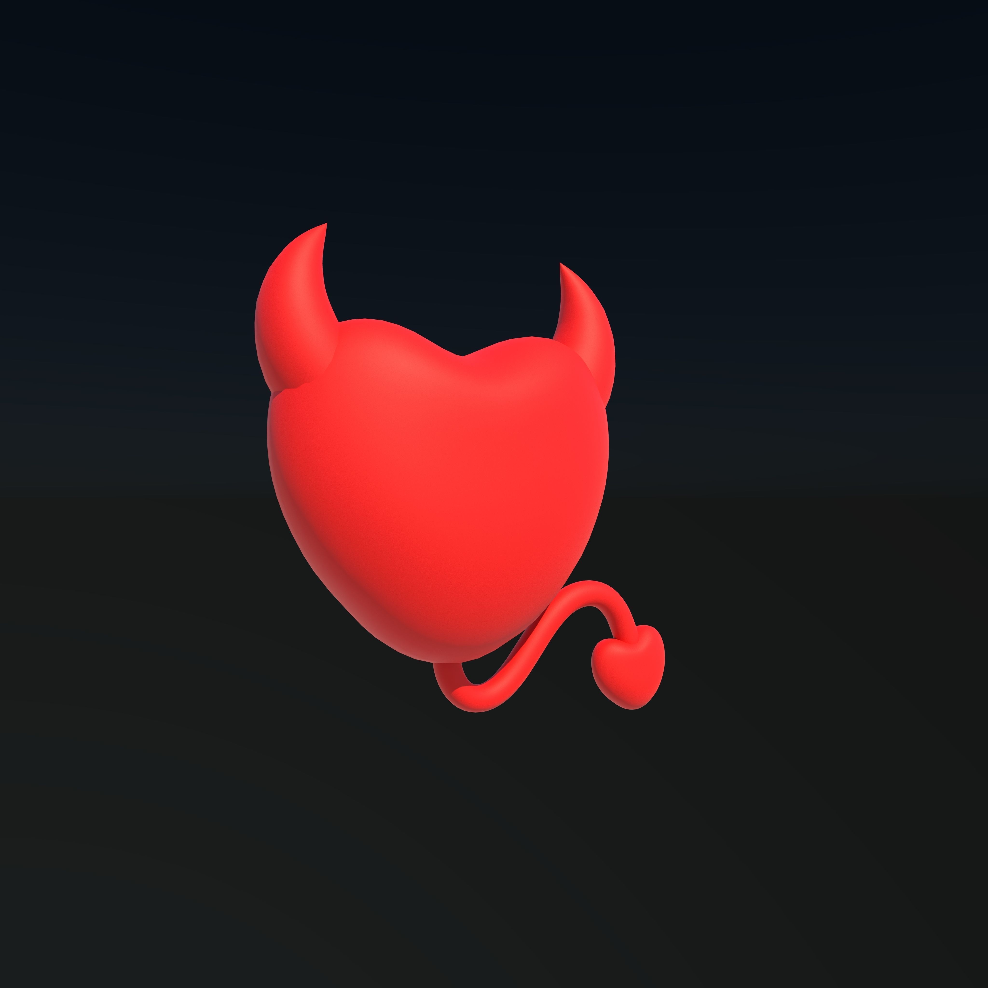 devil heart icon 3D model animated | CGTrader