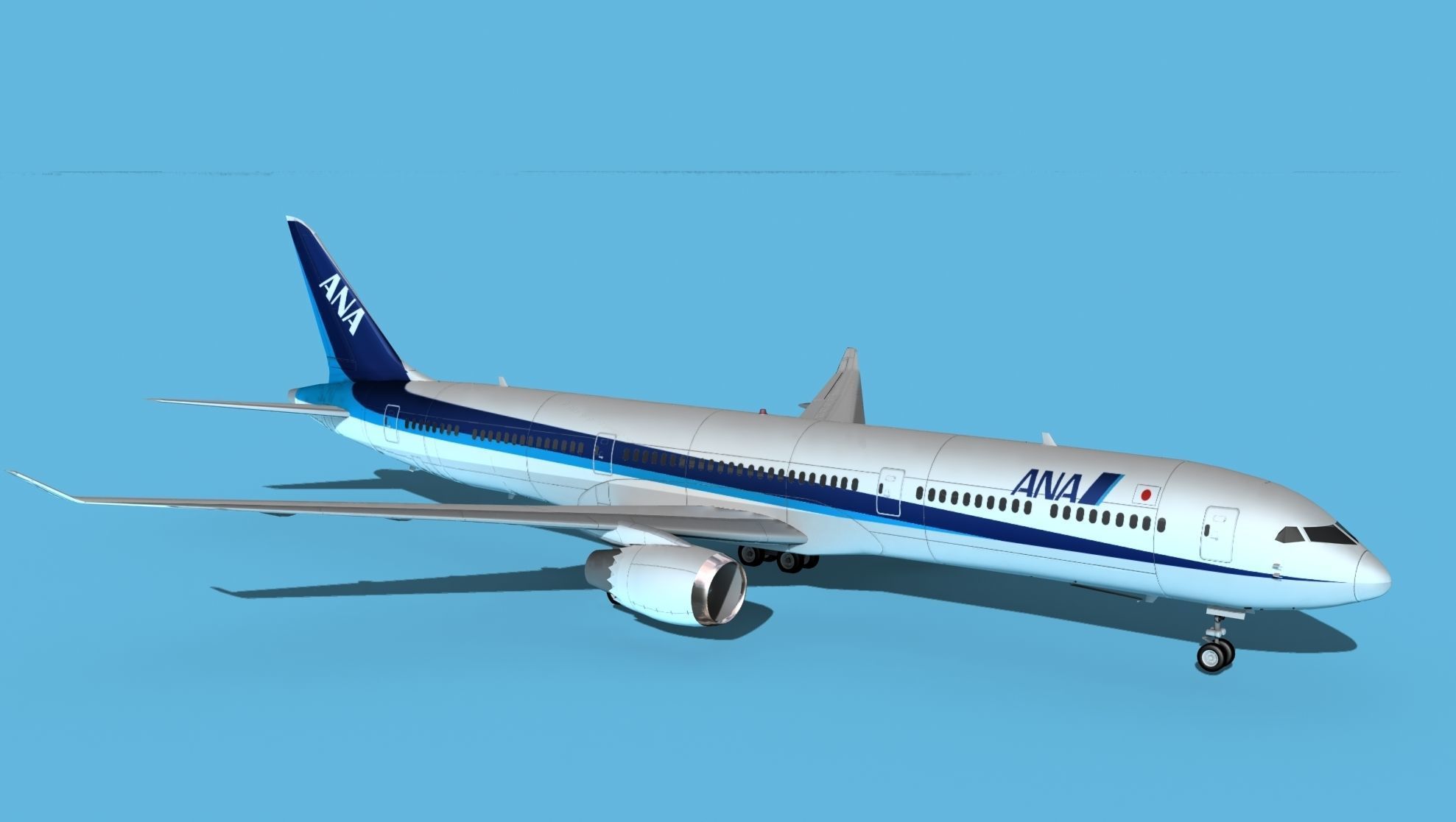 Boeing 787-10 ANA 3D model animated rigged | CGTrader