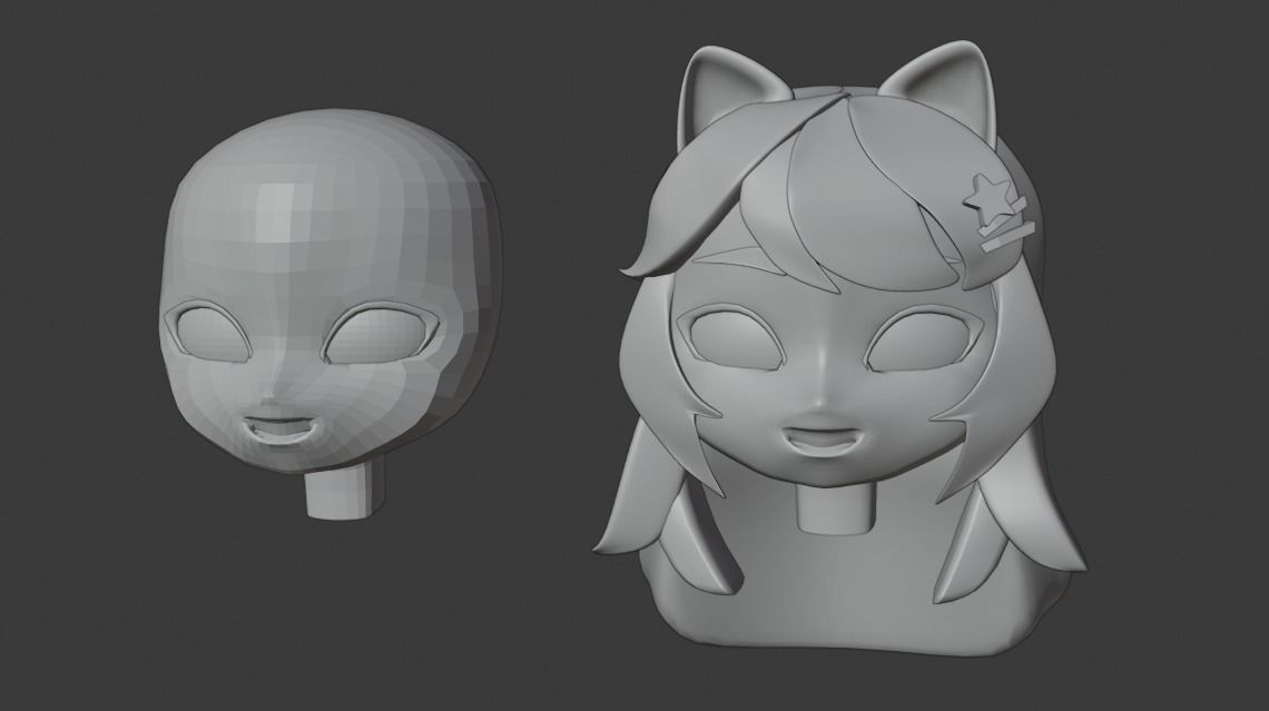3D model Base Mesh Anime Head VR / AR / low-poly | CGTrader
