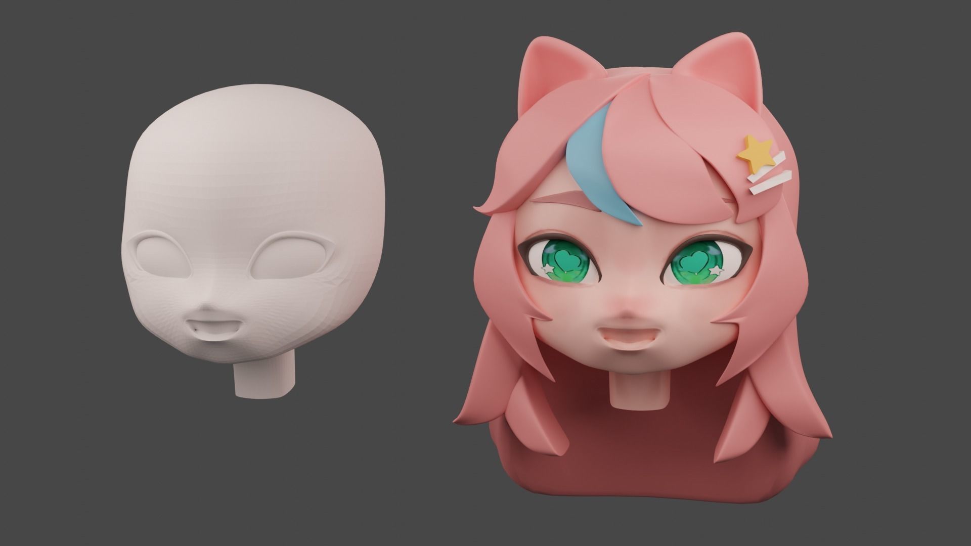 3D model Base Mesh Anime Head VR / AR / low-poly | CGTrader