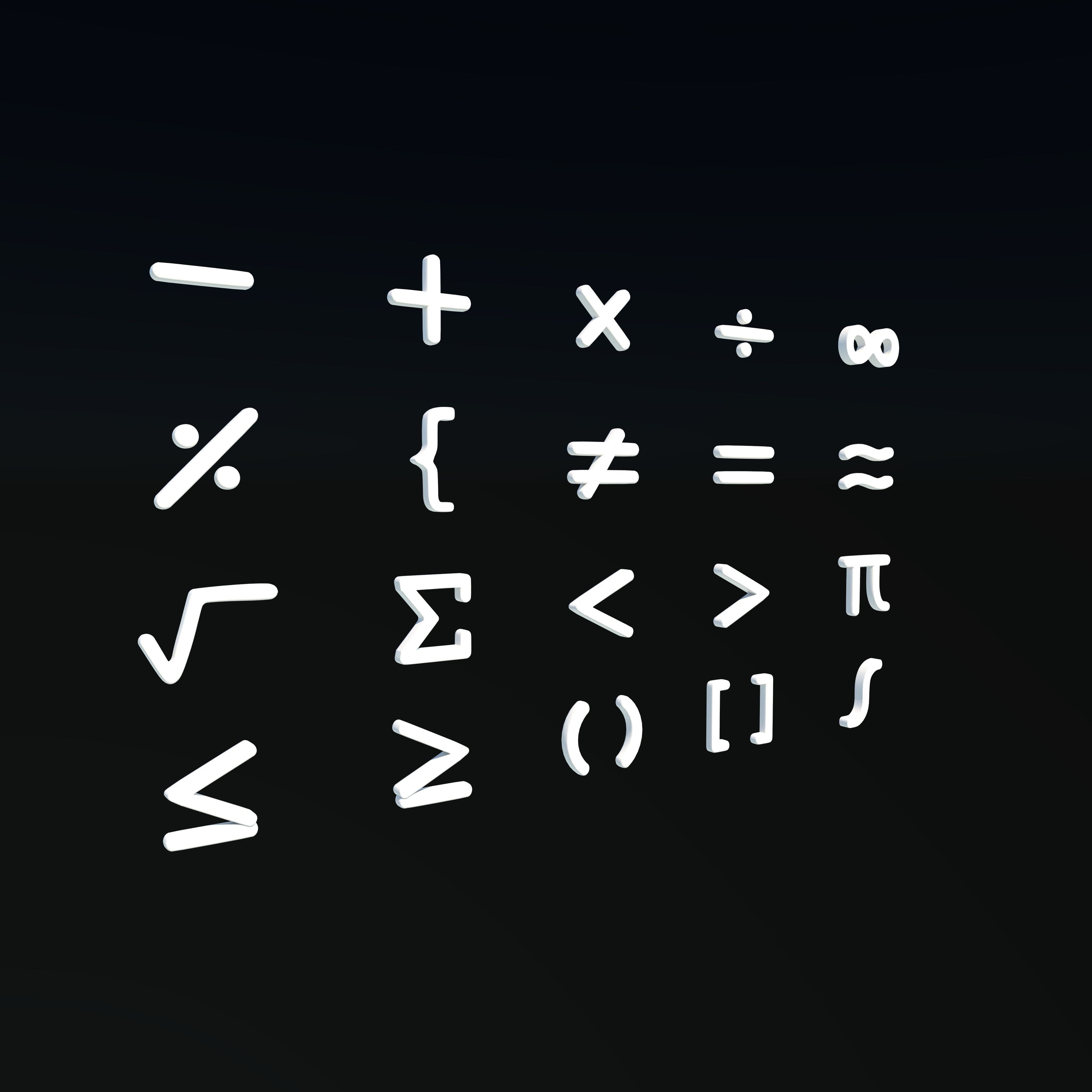 mathematical symbol 3D model animated | CGTrader