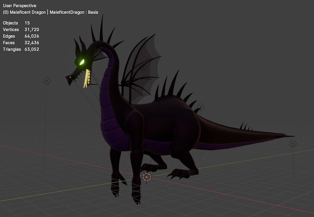 Maleficent Dragon free 3D model rigged | CGTrader