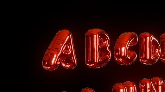 Inflated text free 3D model | CGTrader