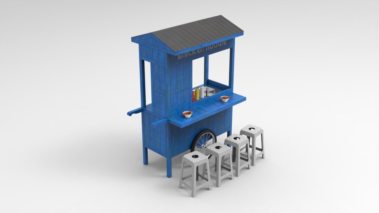 Chicken Noodle Cart 3D model | CGTrader