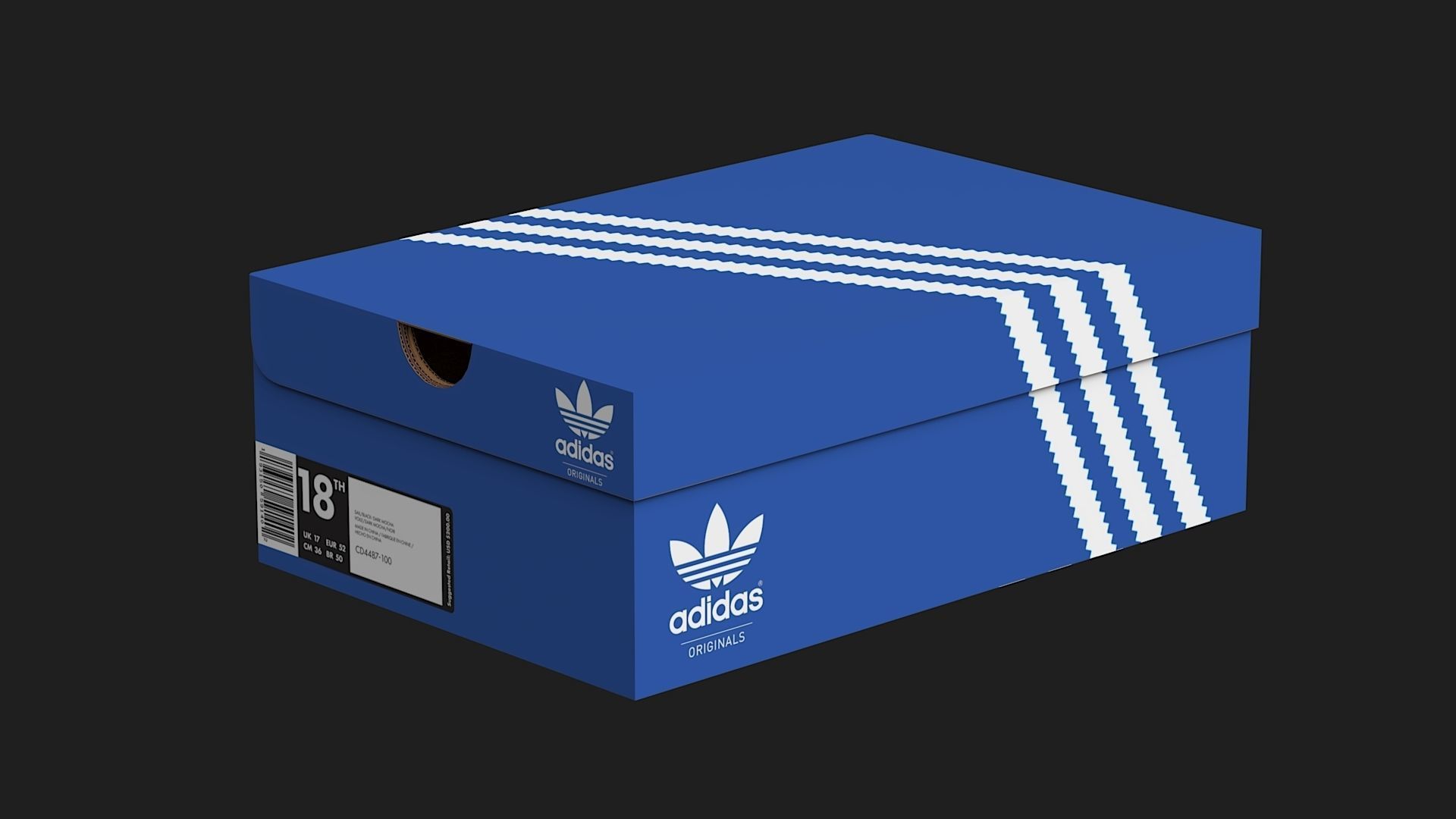 3D model Adidas Shoe Box PBR 02 VR / AR / low-poly | CGTrader