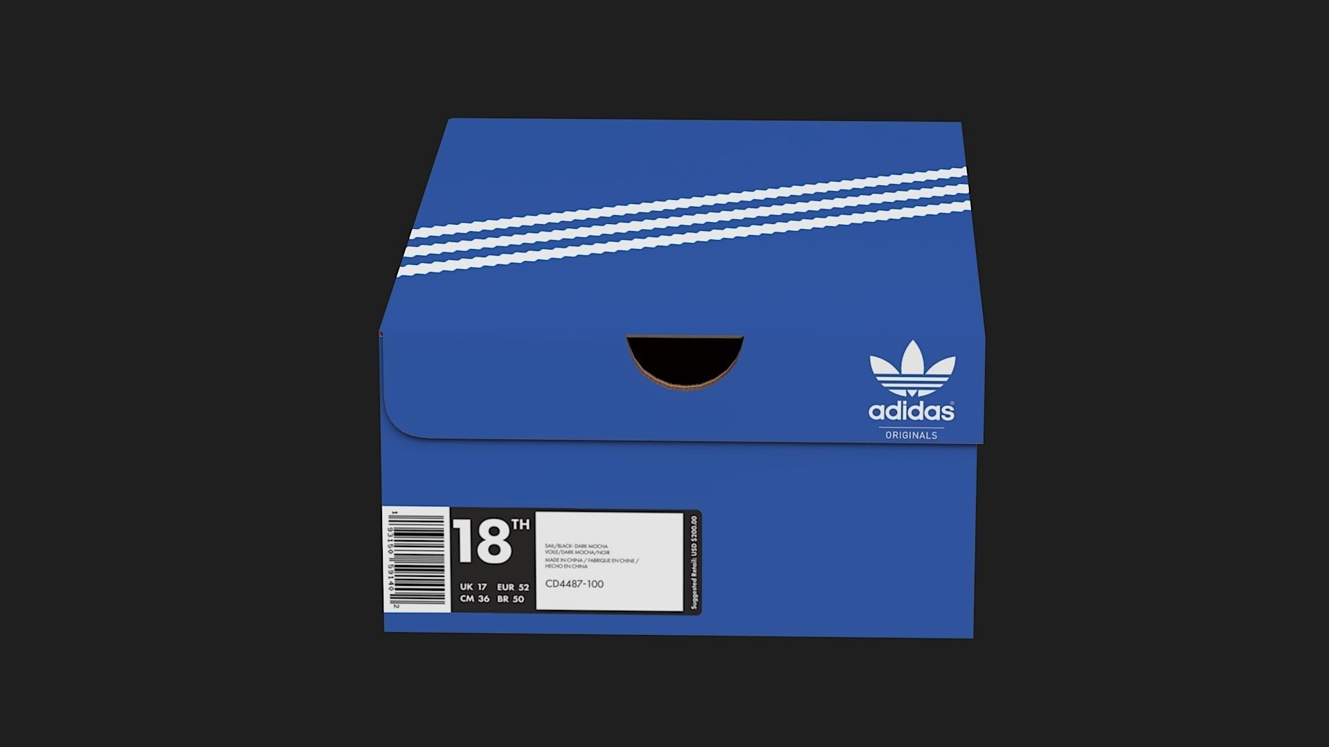 3D model Adidas Shoe Box PBR 02 VR / AR / low-poly | CGTrader