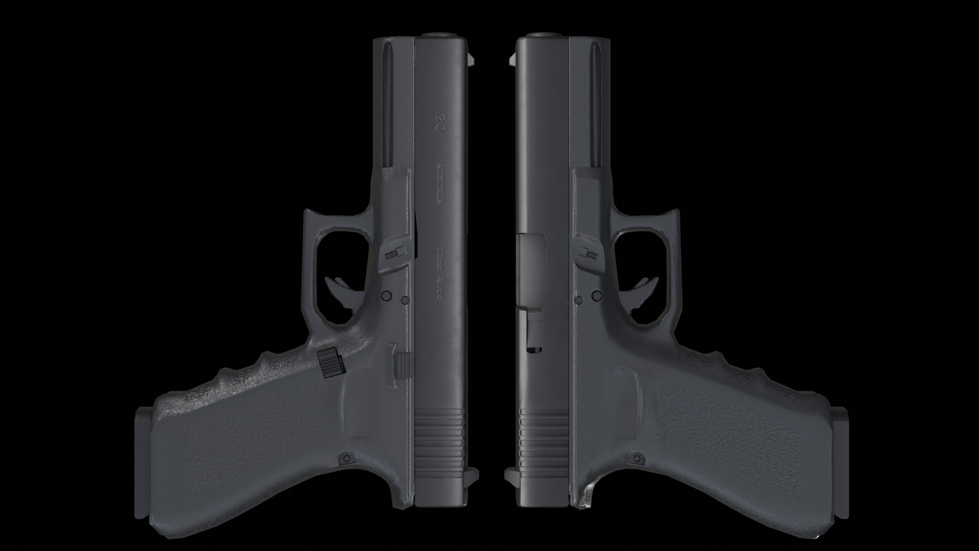 Glock G20 Free Game Ready Asset free VR / AR / low-poly 3D model rigged ...