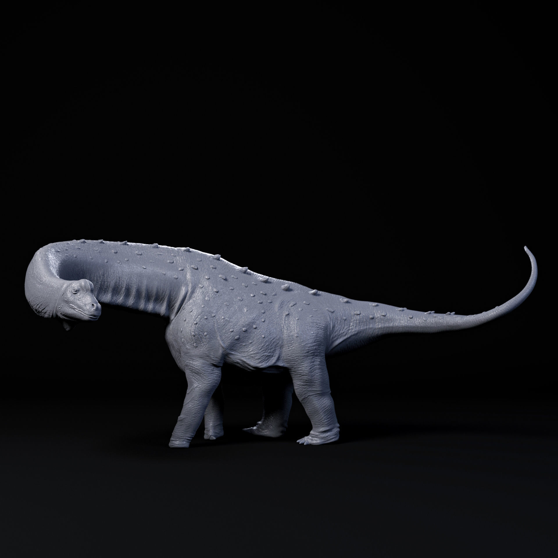 Magyarosaurus looking back 1-35 scale pre-supported dinosaur 3D model ...