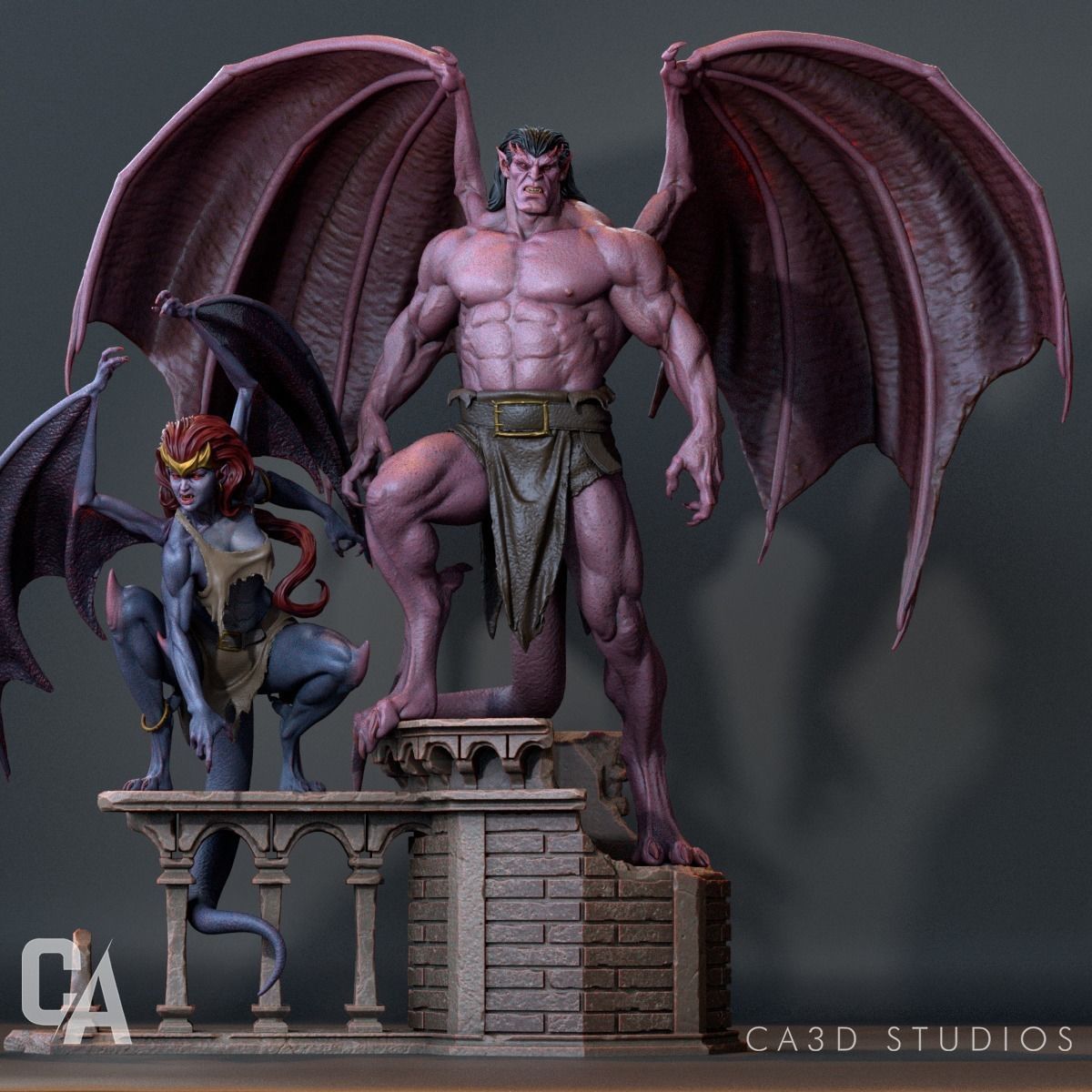 DEMONA AND GOLIATH 3D PRINT 3D model 3D printable | CGTrader