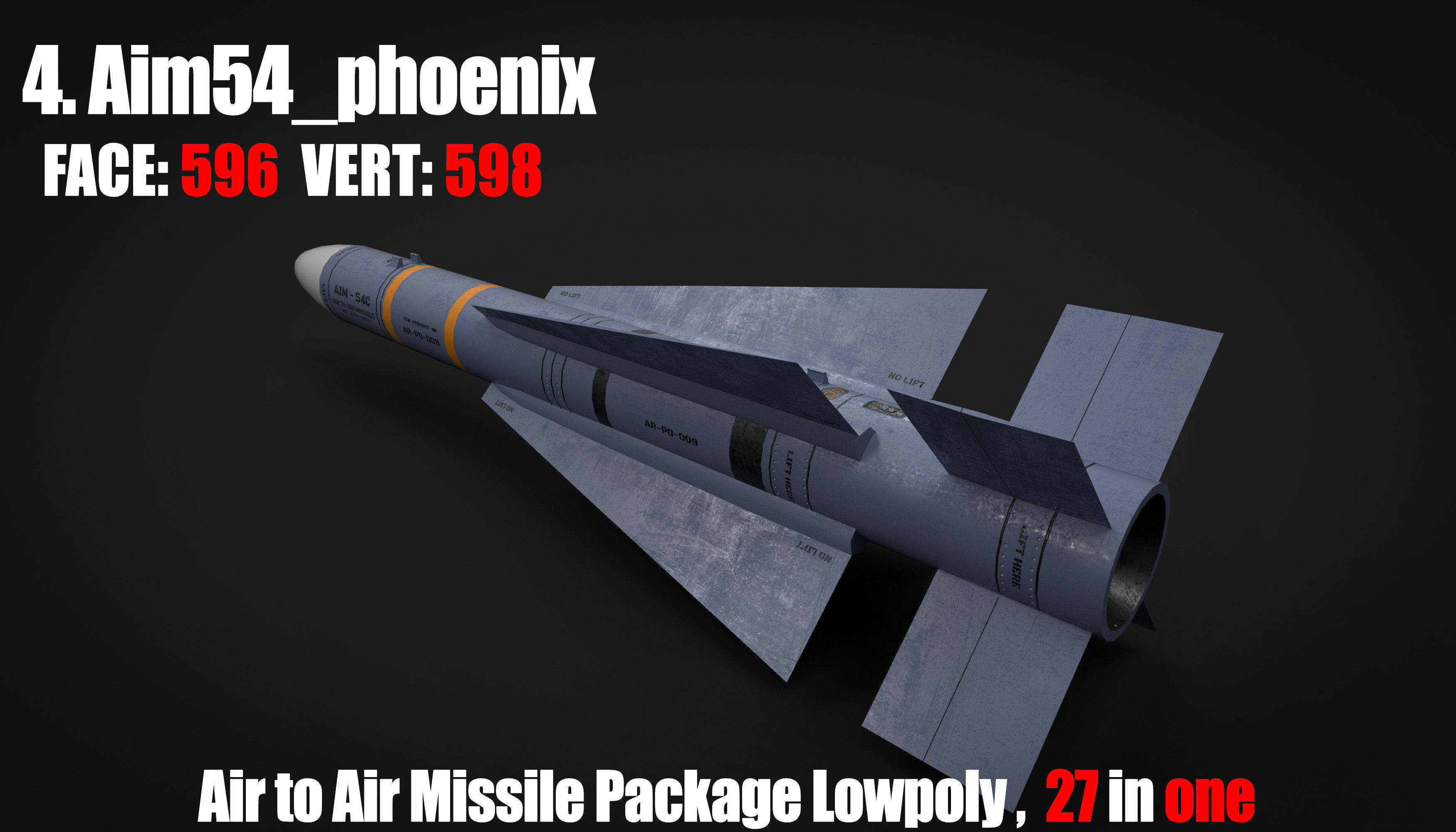 3D model air to air missile package VR / AR / low-poly | CGTrader