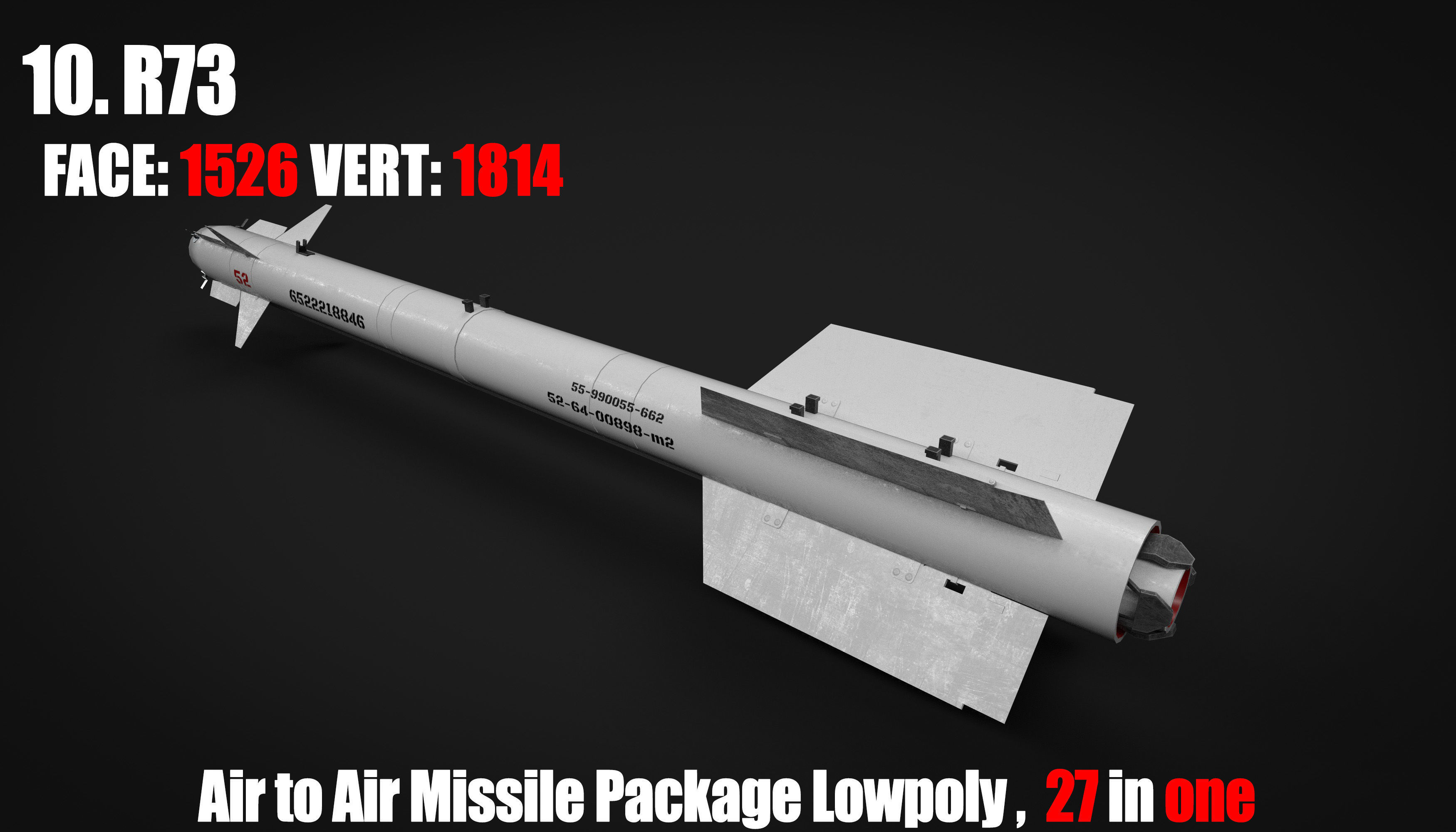 3D model air to air missile package VR / AR / low-poly | CGTrader