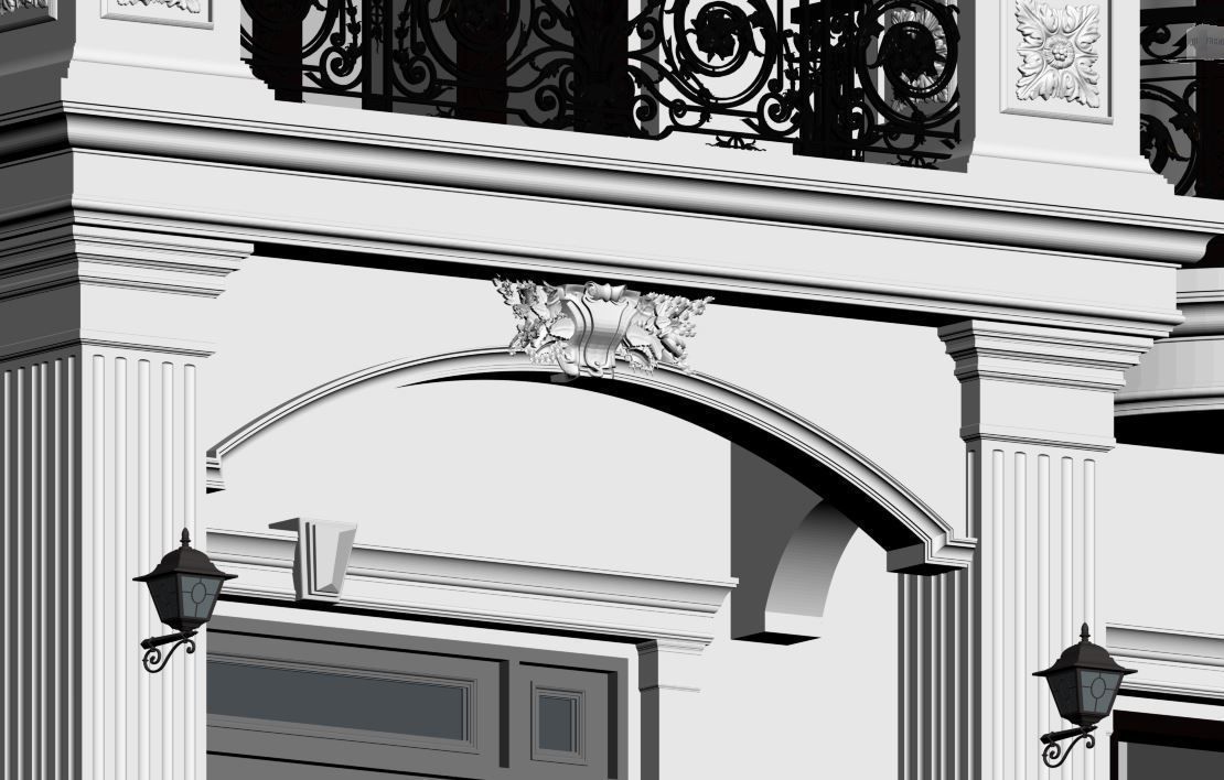 neoclassical house free 3D model | CGTrader