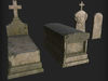 3D model Tombstones Set VR / AR / low-poly | CGTrader