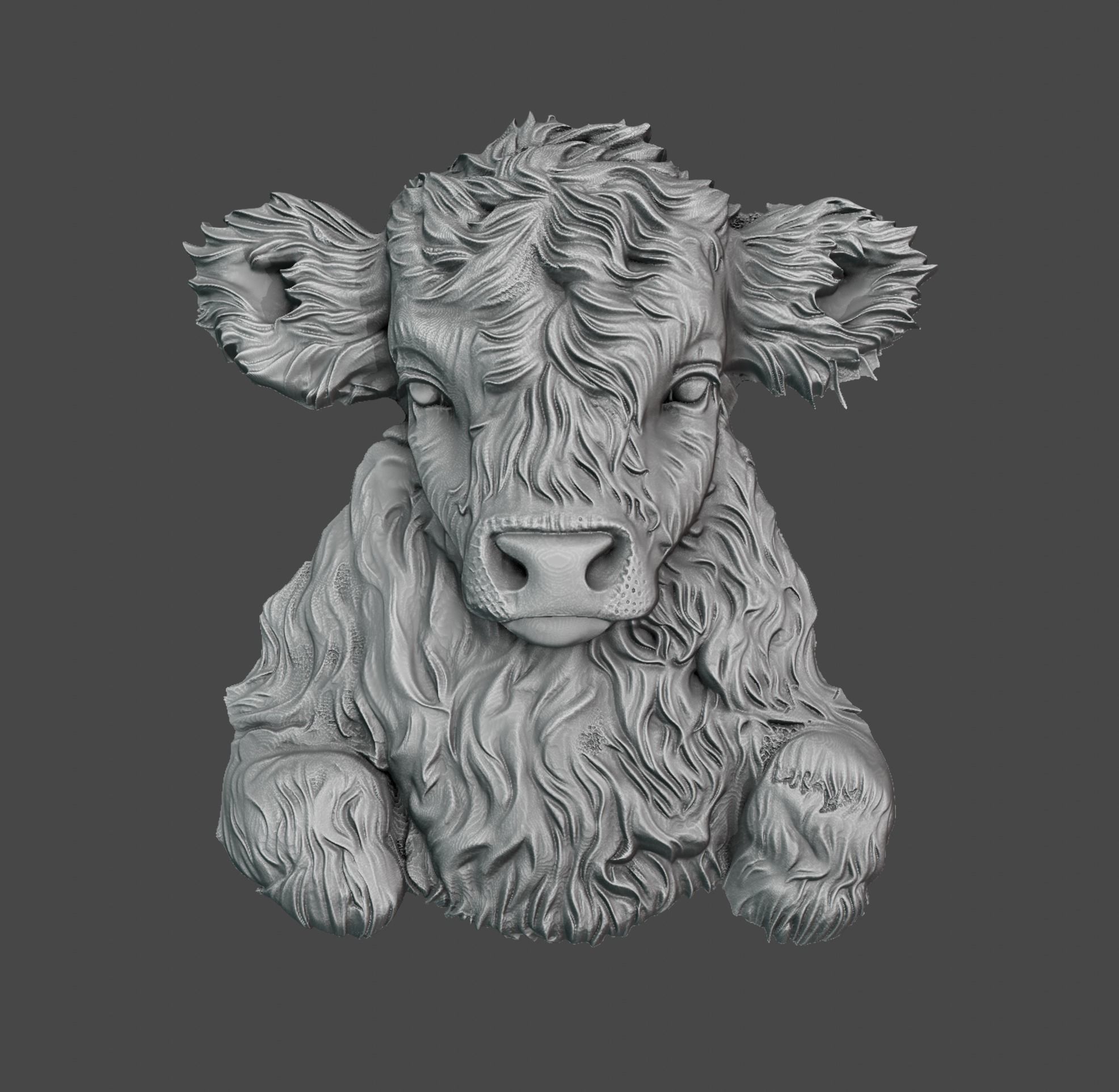 Highland Cow Relief for CNC and 3D Printing 3D model 3D printable ...