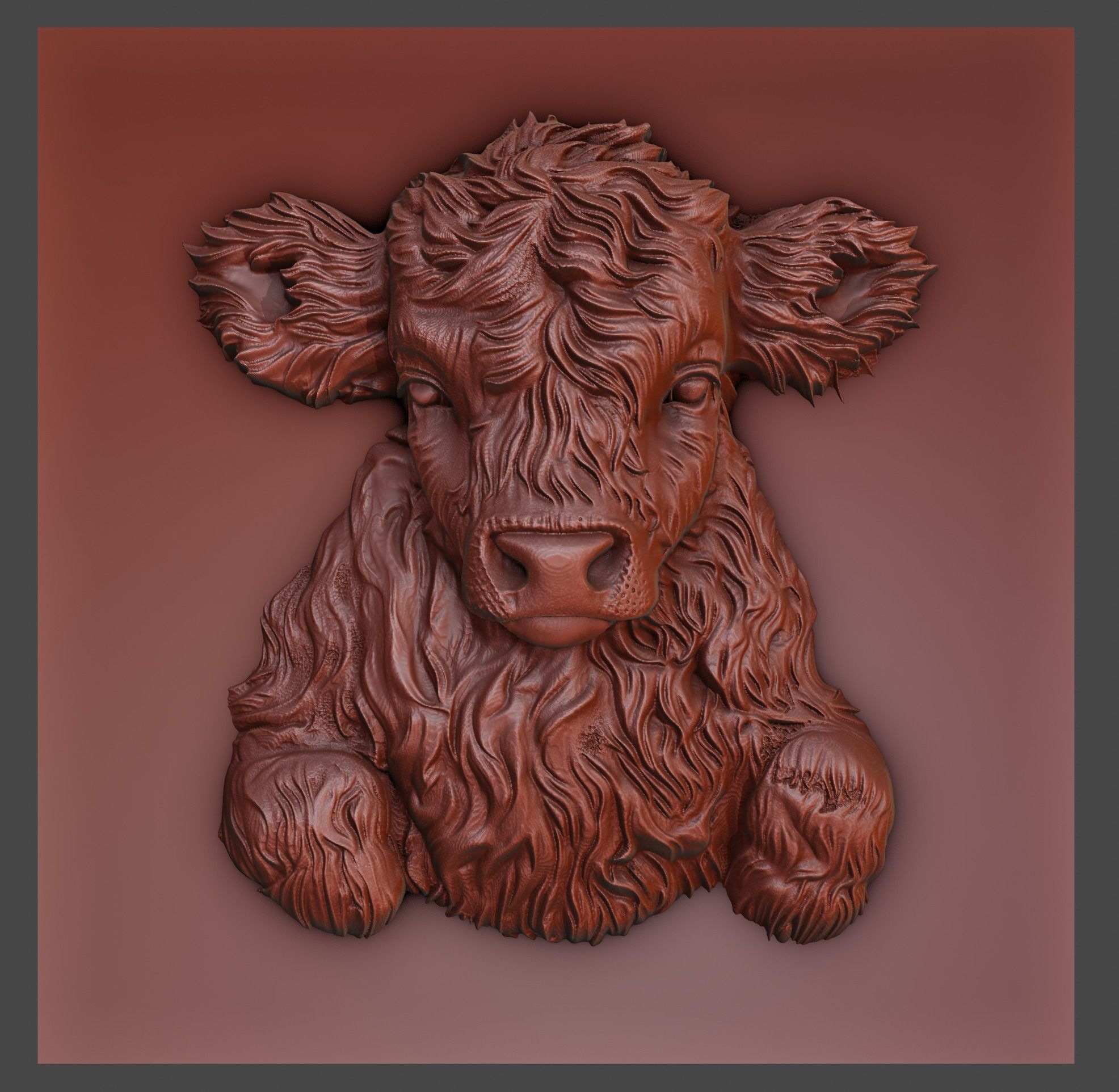 Highland Cow Relief for CNC and 3D Printing 3D model 3D printable ...