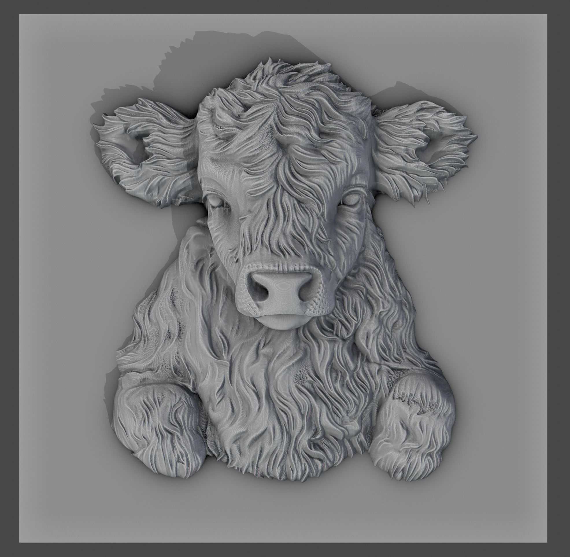 Highland Cow Relief for CNC and 3D Printing 3D model 3D printable ...