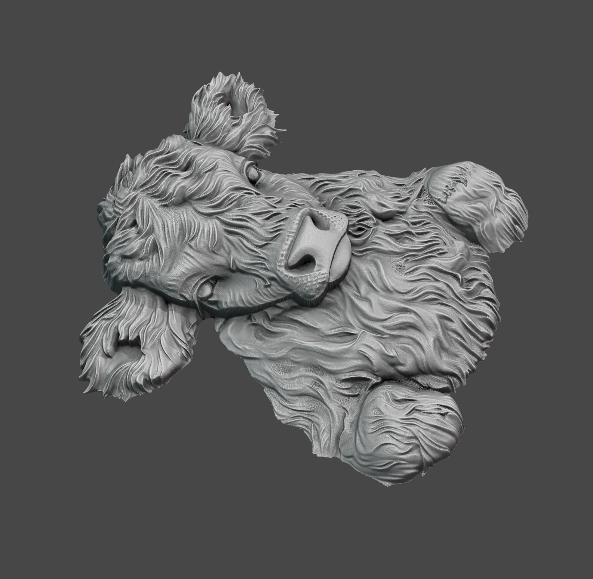 Highland Cow Relief for CNC and 3D Printing 3D model 3D printable ...