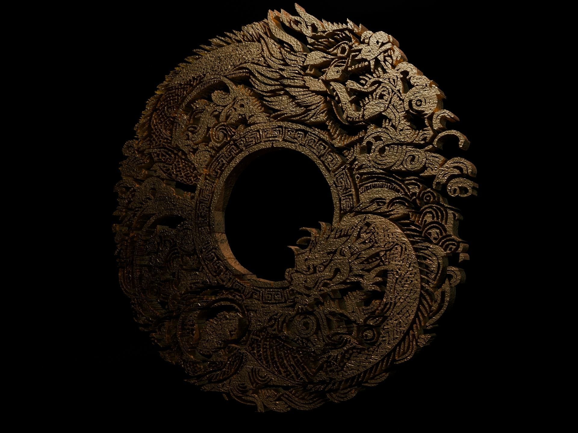 Japanese Dragon Medal - 3D Print Model free 3D model 3D printable ...
