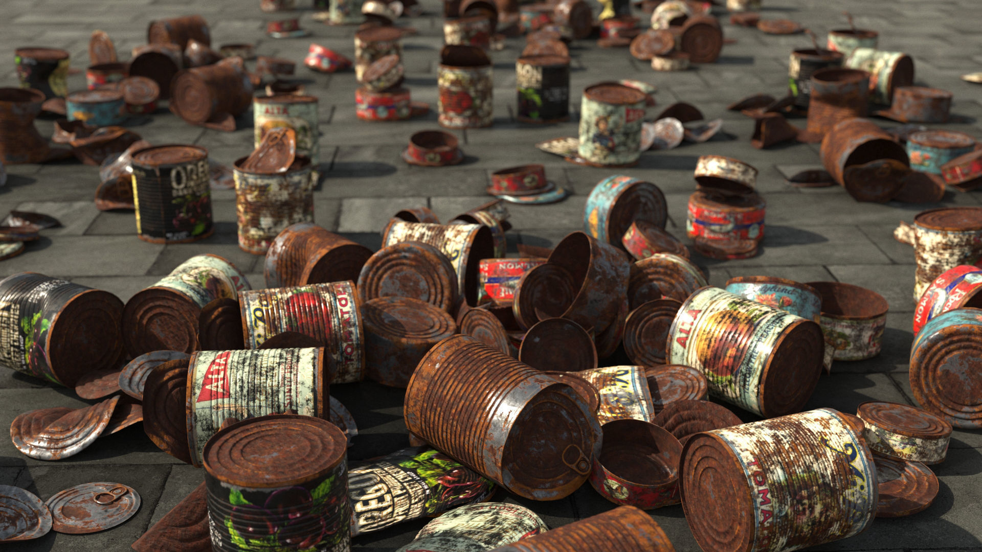 3D model Rust Trash Tin Can Collection VR / AR / low-poly | CGTrader