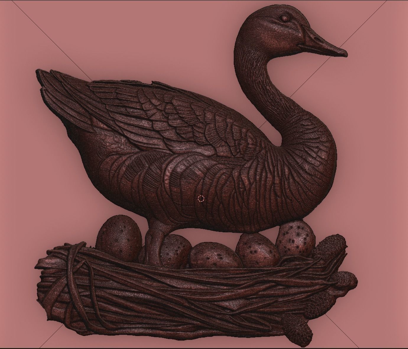 Duck on Nest Relief for CNC and 3D Printing 3D model 3D printable ...