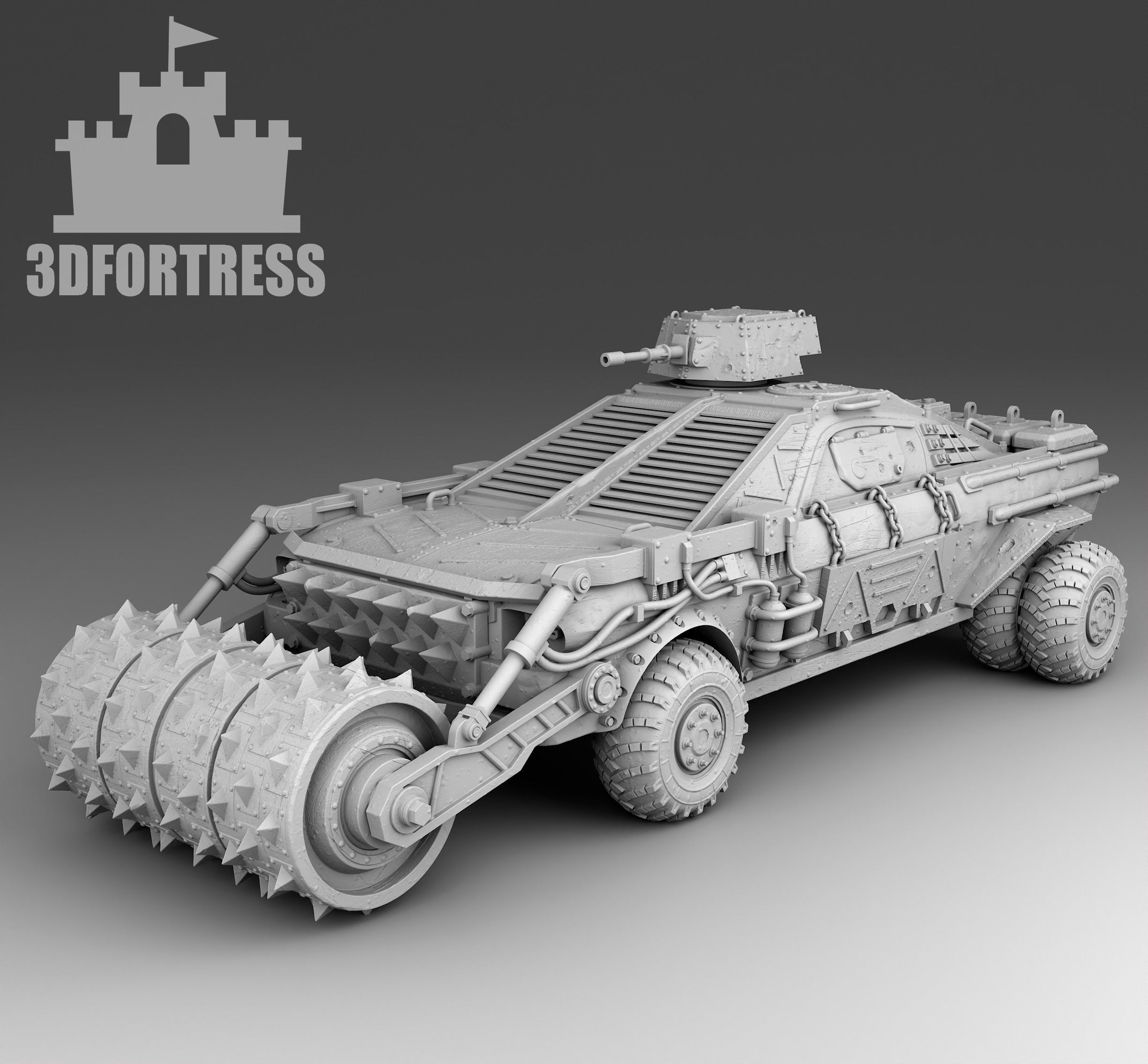 Spiked roller 3D model 3D printable | CGTrader