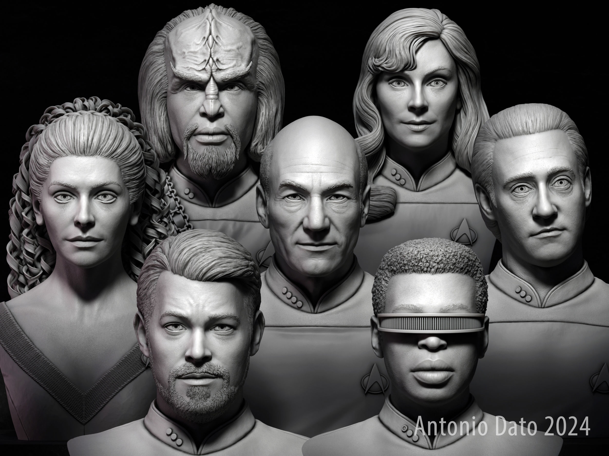 Star Trek TNG main crew bust collection 3D printable | CGTrader