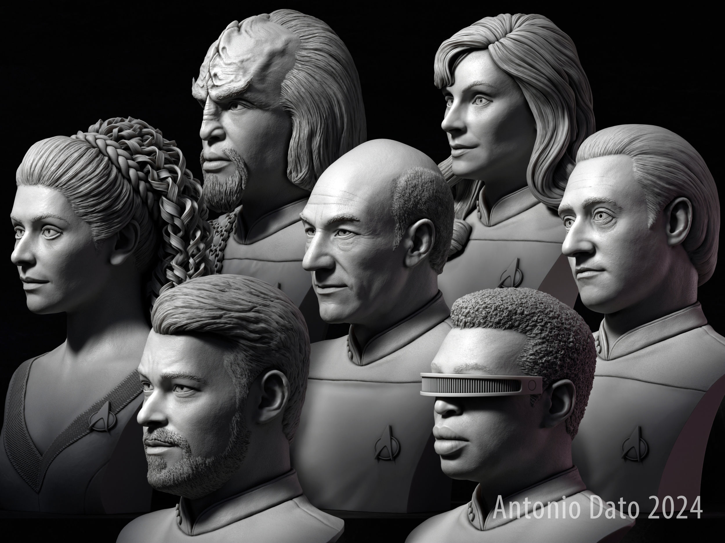 Star Trek TNG main crew bust collection 3D printable | CGTrader