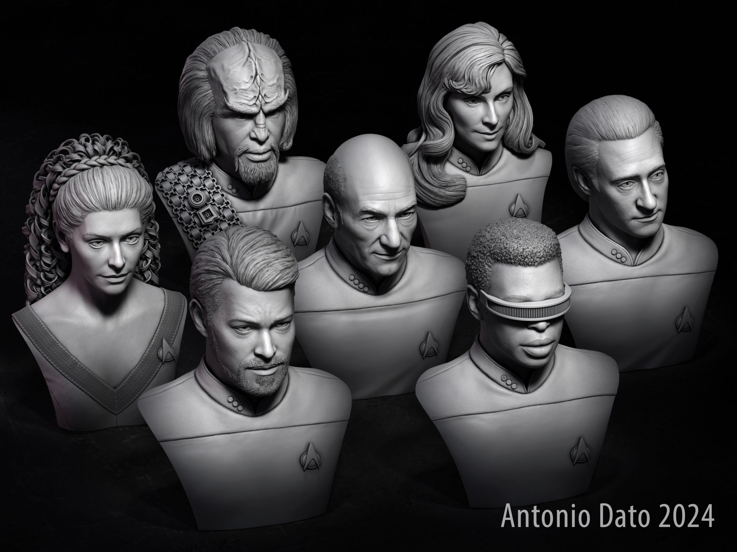 Star Trek TNG main crew bust collection 3D printable | CGTrader