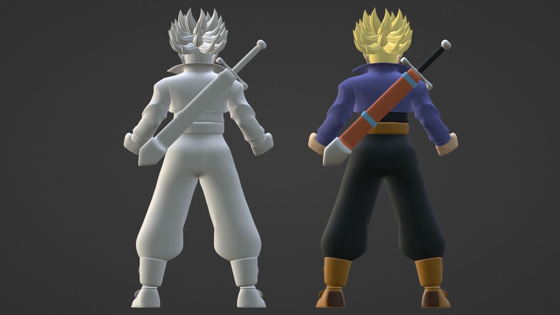 Trunks Future - Dragonball 3D model rigged | CGTrader