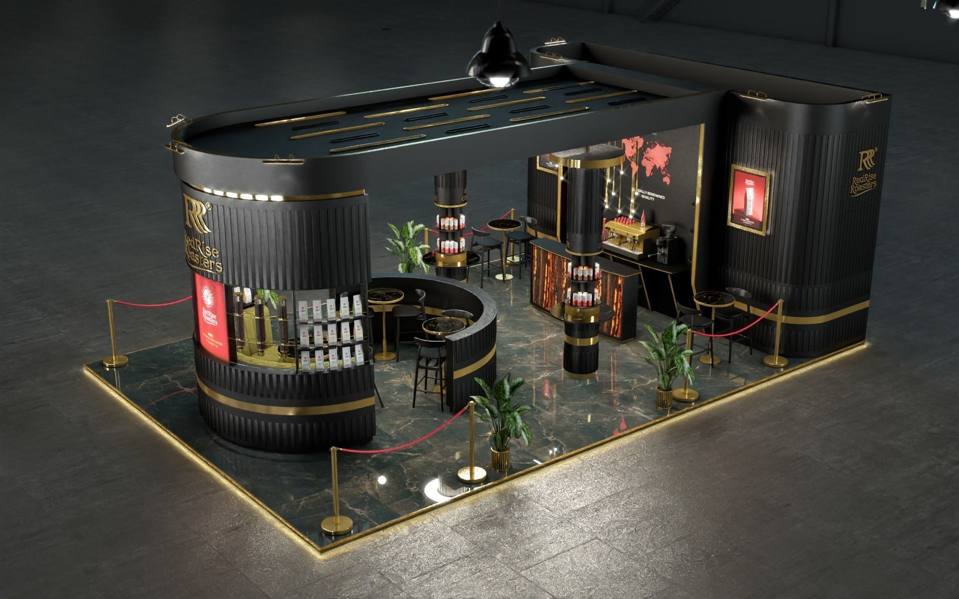 3D coffee roasting trade show booth design 3D model | CGTrader