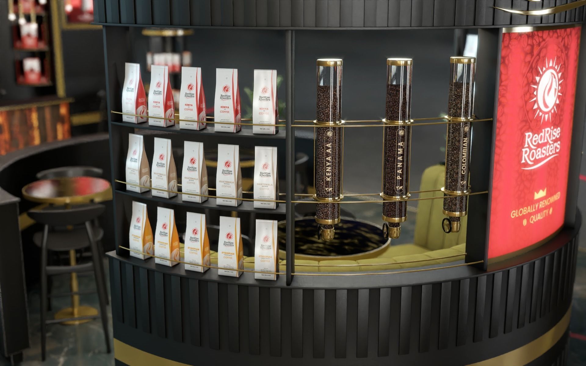 3D coffee roasting trade show booth design 3D model | CGTrader