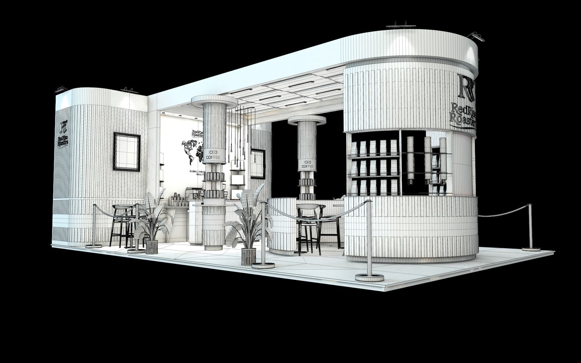 3D coffee roasting trade show booth design 3D model | CGTrader