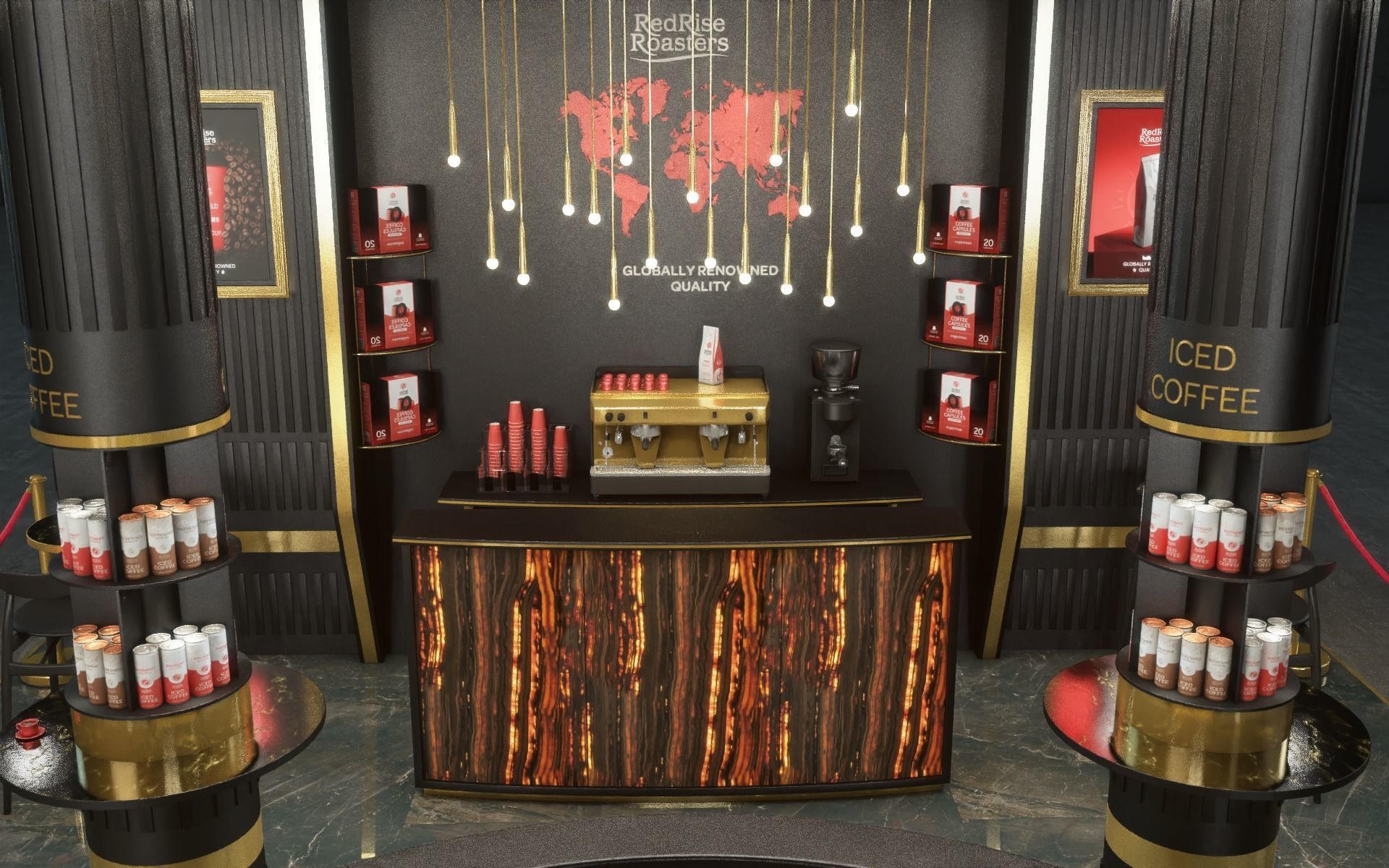 3D coffee roasting trade show booth design 3D model | CGTrader