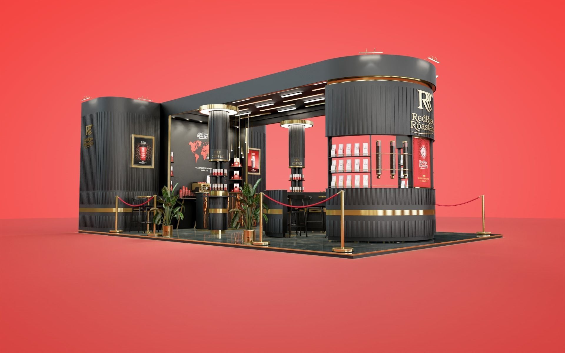 3D coffee roasting trade show booth design 3D model | CGTrader