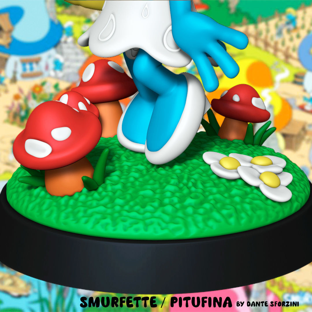 Smurfette - The Smurfs 3D PRINT FIGURINE COLLECTIBLE 3D model 3D ...