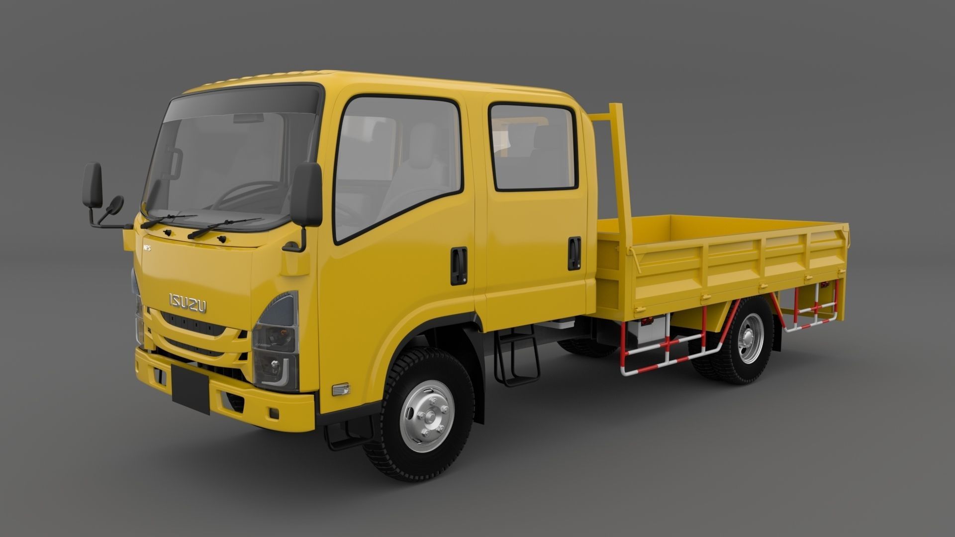 ISUZU ELF Light cargo truck double cabin 3D model | CGTrader