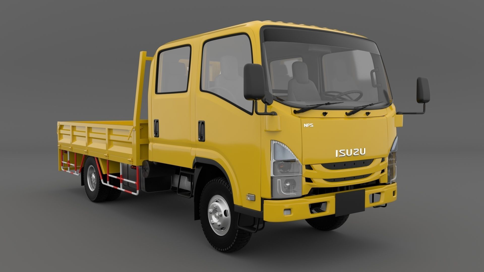 ISUZU ELF Light cargo truck double cabin 3D model | CGTrader