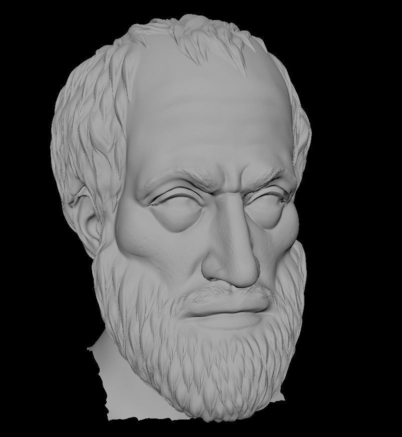 greek philosopher aristotle face sculpt 3D model | CGTrader