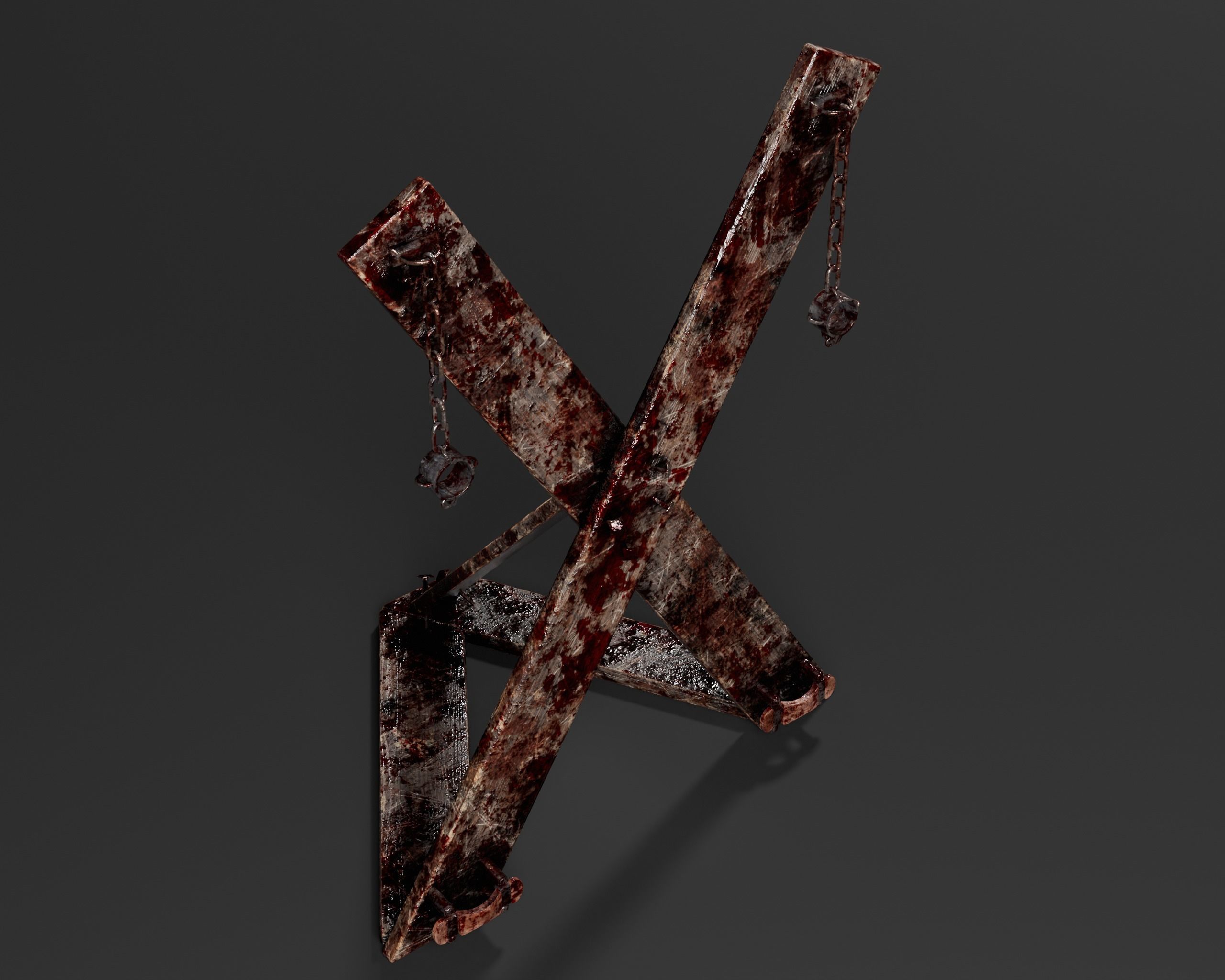 3D model Medieval Standing Shackle Torture Stand VR / AR / low-poly ...