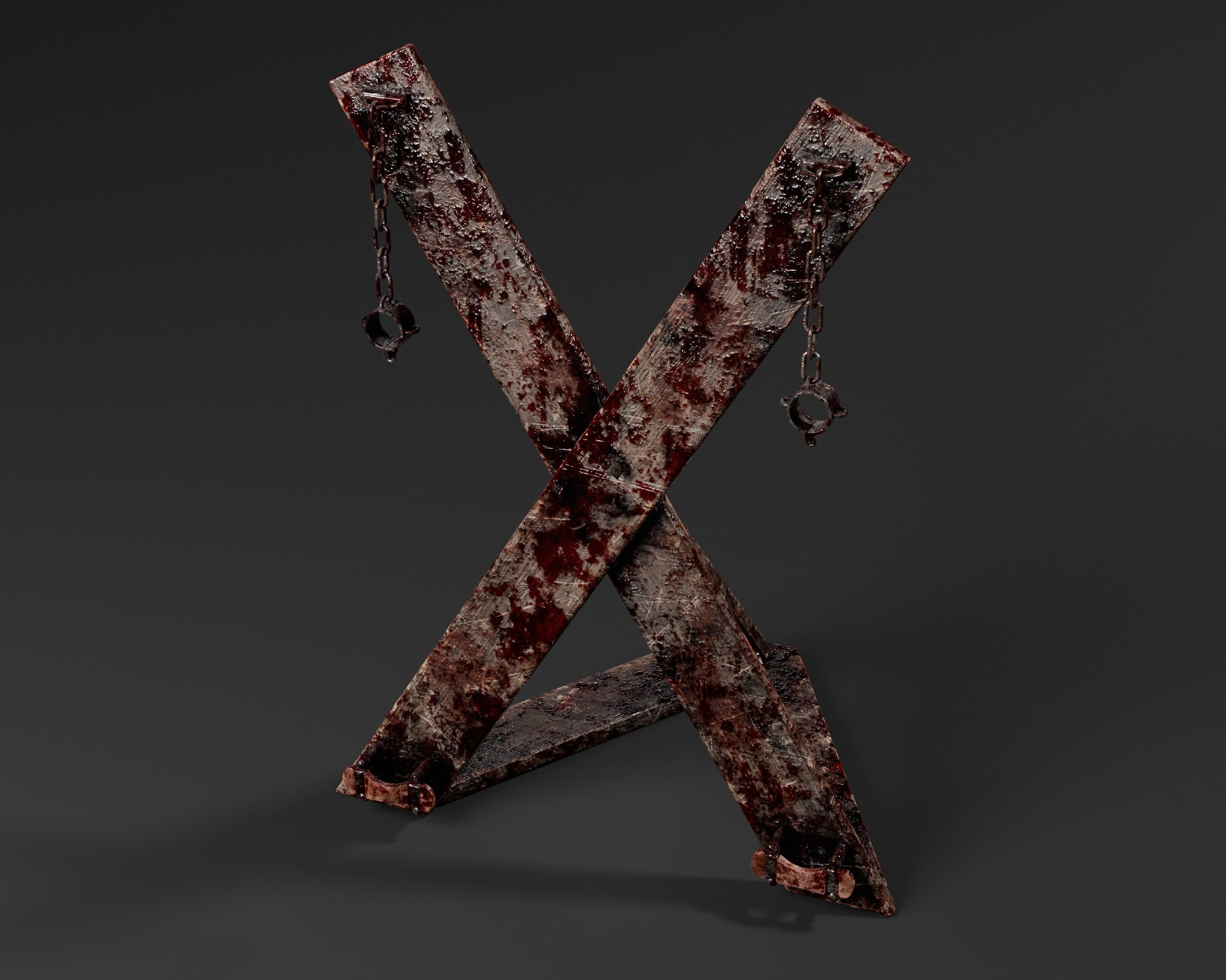 3D model Medieval Standing Shackle Torture Stand VR / AR / low-poly ...