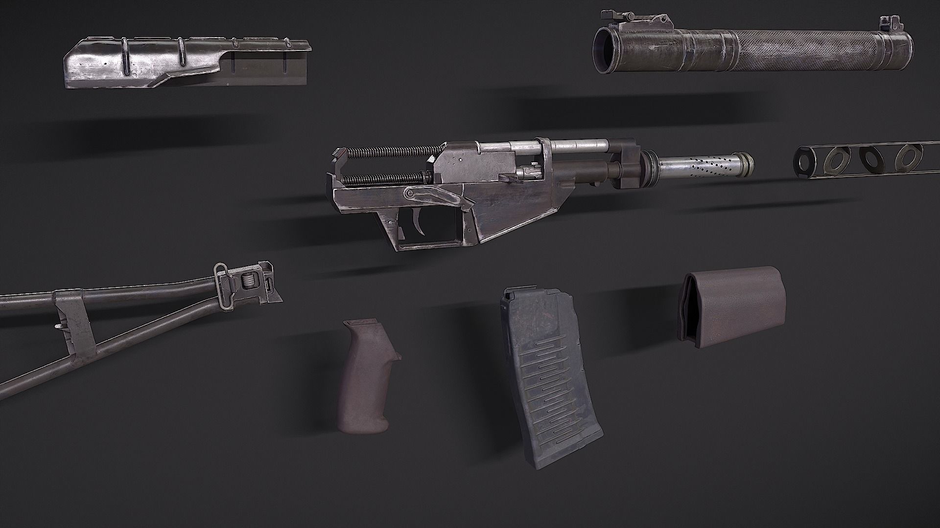 VSS and VAL Sniper and Assault rifle PBR GAMEREADY LOWPOLY free VR / AR ...