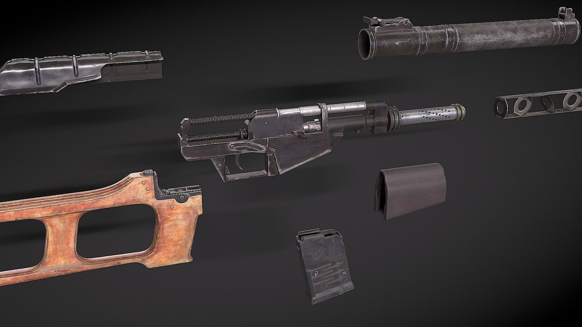 VSS and VAL Sniper and Assault rifle PBR GAMEREADY LOWPOLY free VR / AR ...