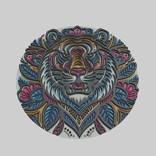 Tiger Animal Print 3d Model Tiger Cnc Router Laser Tiger Printer 3D ...