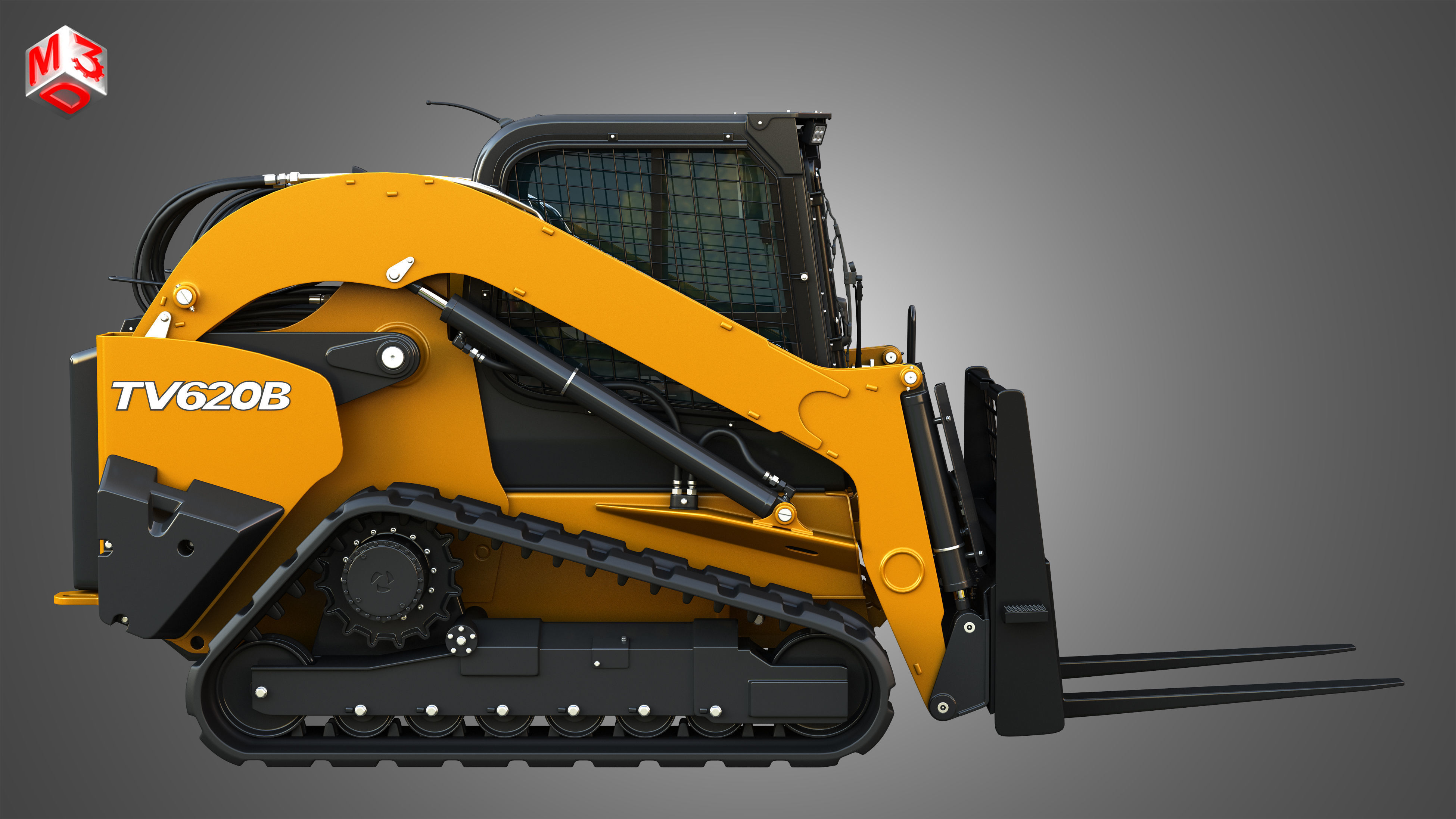 TV620B Compact Track Loader - Pallet Fork 3D model | CGTrader