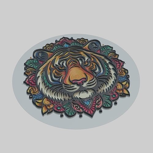 Tiger Animal Print Model Tiger Cnc Router Laser Tiger Printer 3D model ...