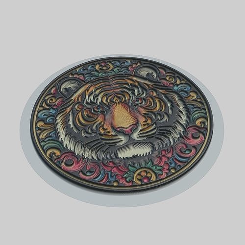 Tiger Animal Print Model Tiger Cnc Router Laser Tiger Printer 3D model ...
