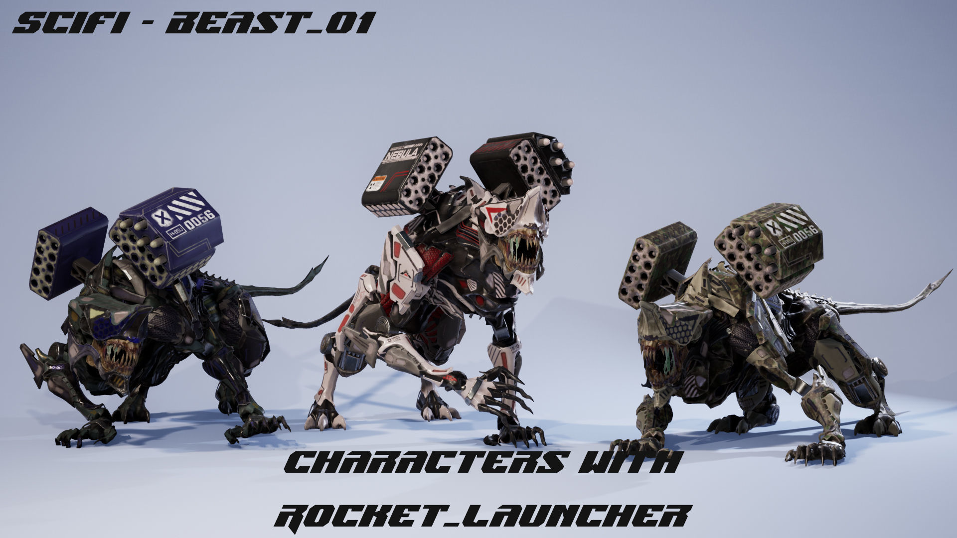 3D Model Collection Sci-fi Beast Pack VR / AR / low-poly | CGTrader